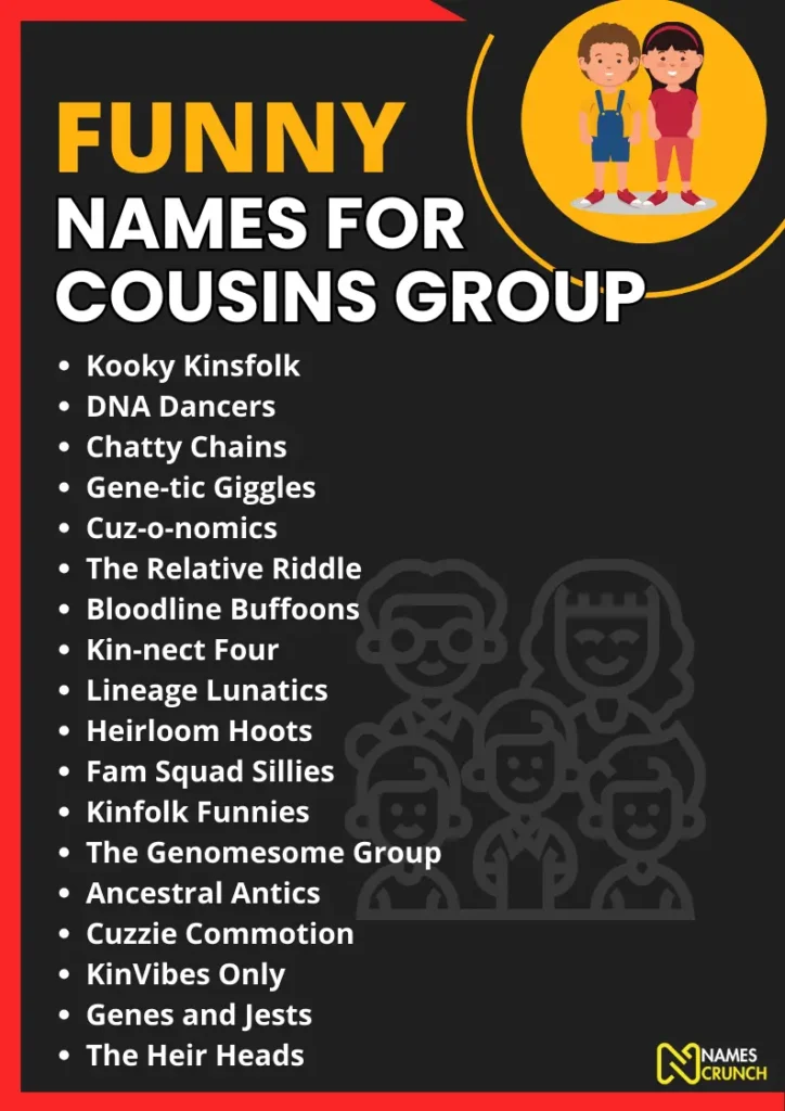 Funny Names For Cousins Group When Family Gets Funky Names Crunch Funny Names For Cousins Group When Family Gets Funky Names Crunch