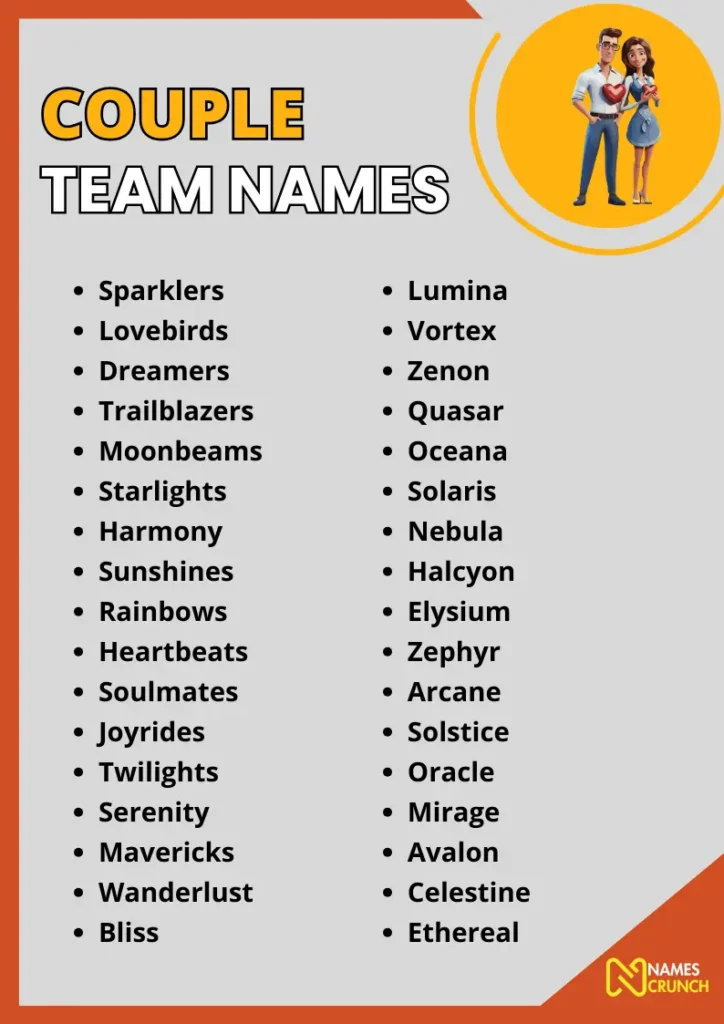 640 Couple Team Names Funny Catchy Ideas Names Crunch