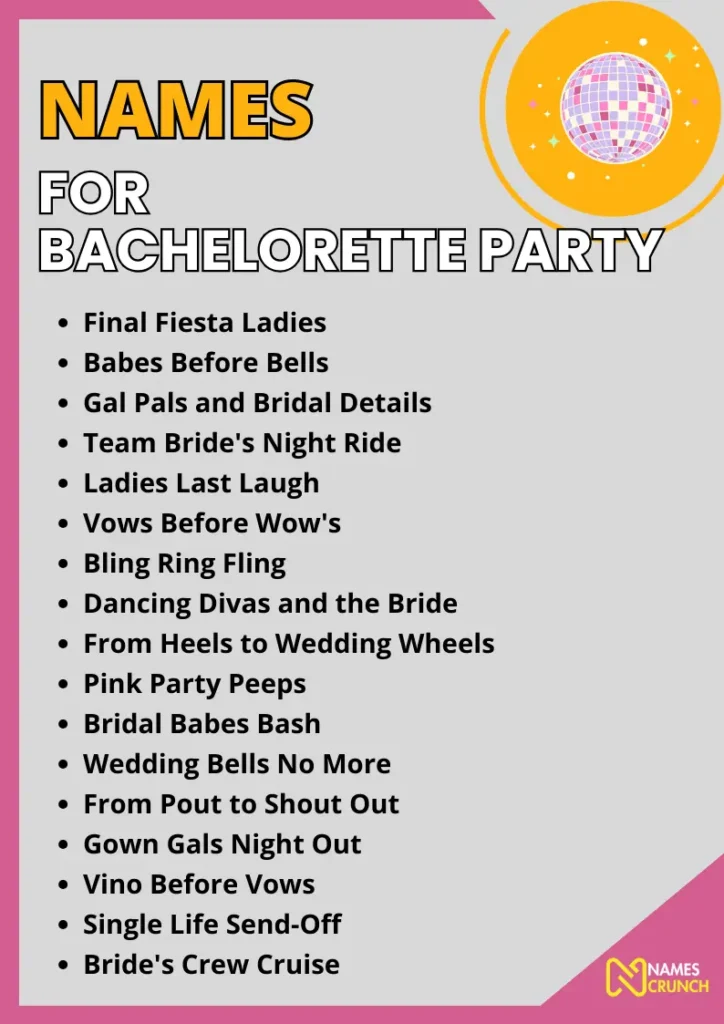 410 Names For Bachelorette Party Best Ideas Names Crunch 410 Names For Bachelorette Party Best Ideas Names Crunch