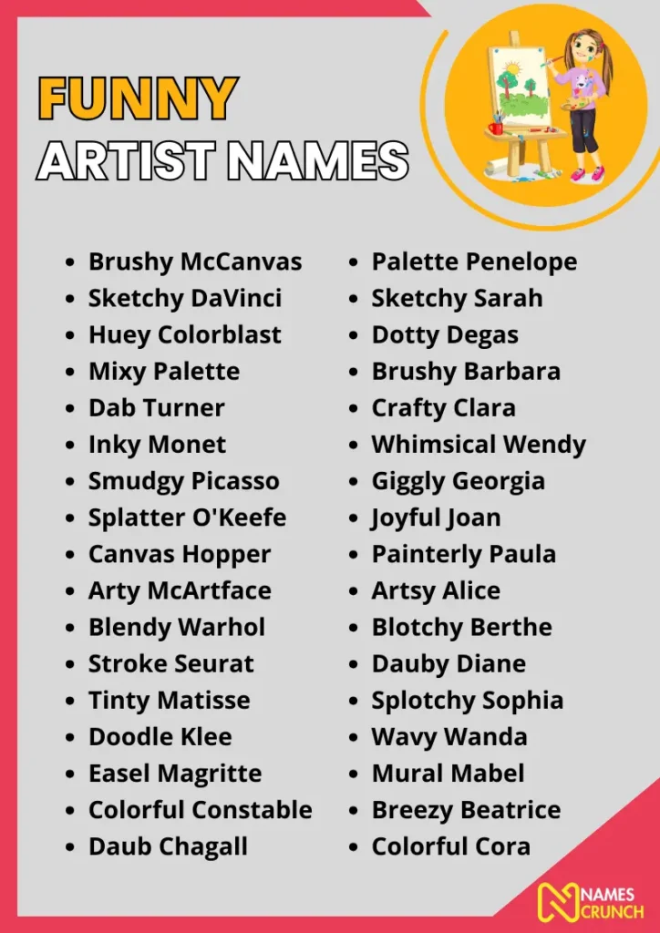 370 Cool Funny Artist Names Names Crunch 370 Cool Funny Artist Names Names Crunch