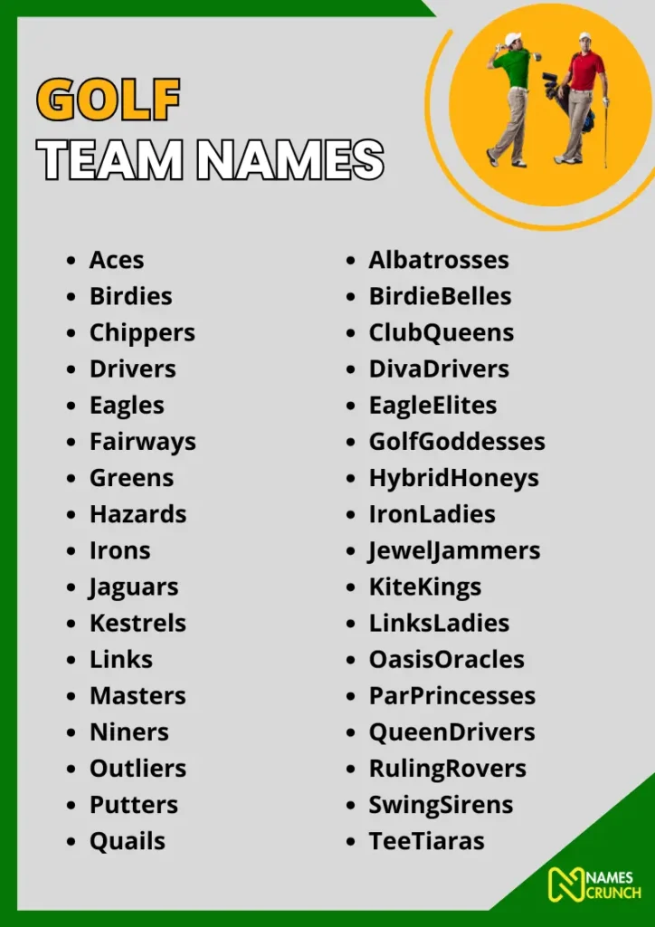 Golf Team Names 540 Funny Cool Ideas Names Crunch Golf Team Names 540 Funny Cool Ideas Names Crunch