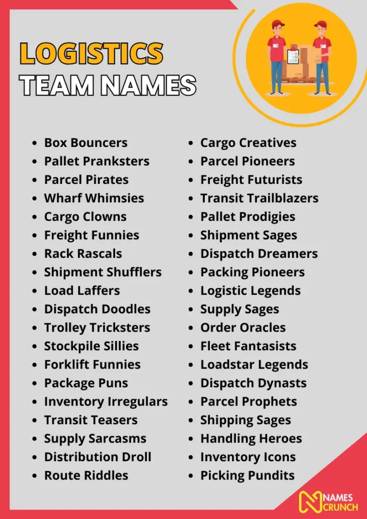 400 Logistics Team Names Creative Ideas Names Crunch 400 Logistics Team Names Creative Ideas Names Crunch