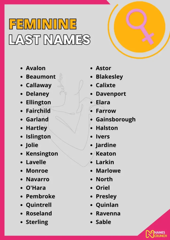 590 Feminine Last Names For Characters Babies More Names Crunch 590 Feminine Last Names For Characters Babies More Names Crunch