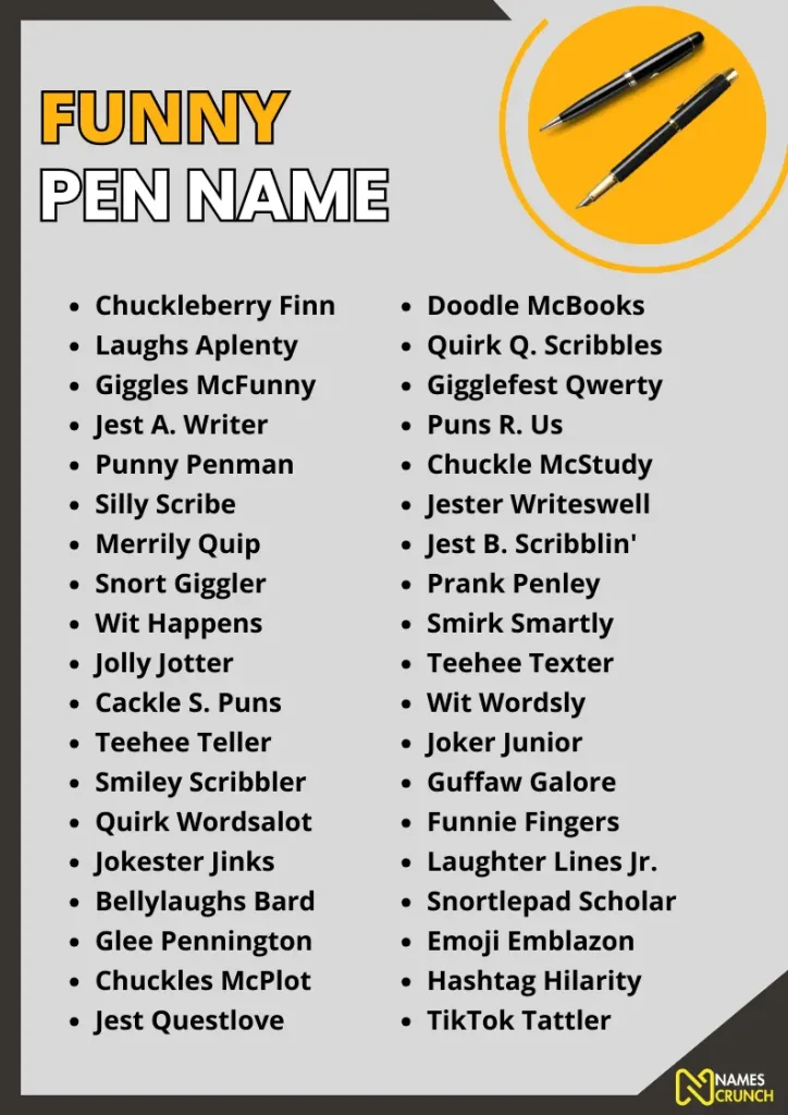 390 Cool Funny Pen Names Names Crunch 390 Cool Funny Pen Names Names Crunch